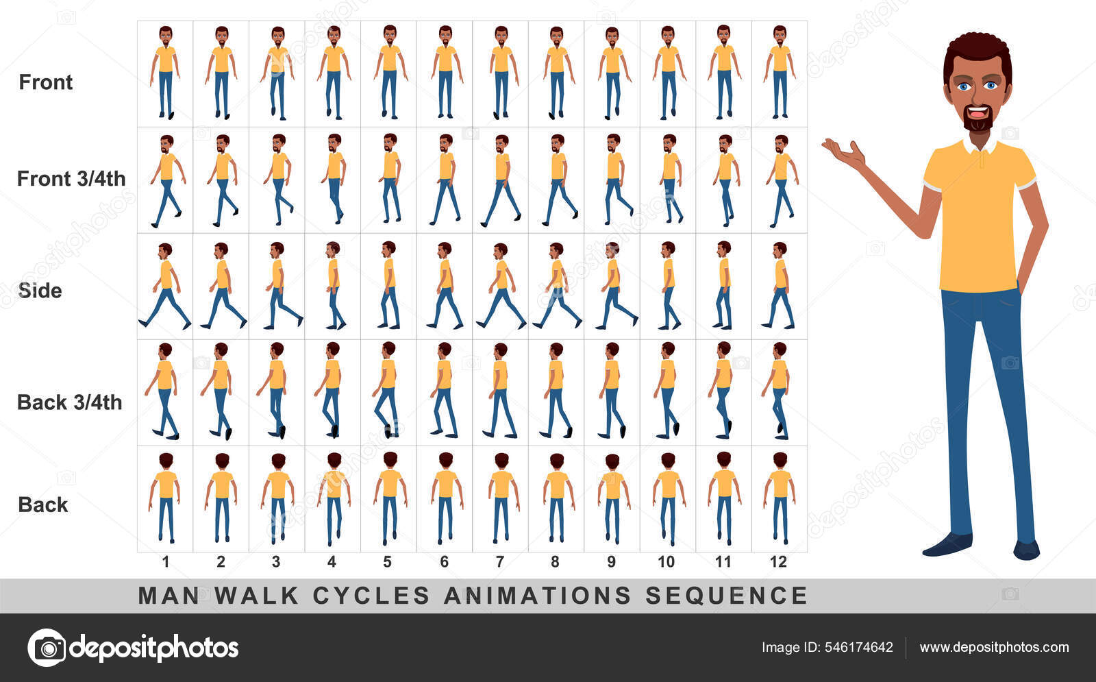 Walking Animation Businessman Character Walk Cycle Animation Sequence ...