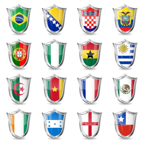West 1 Europe Shield Flags Stock Vector Image by ©Darkves #5043467