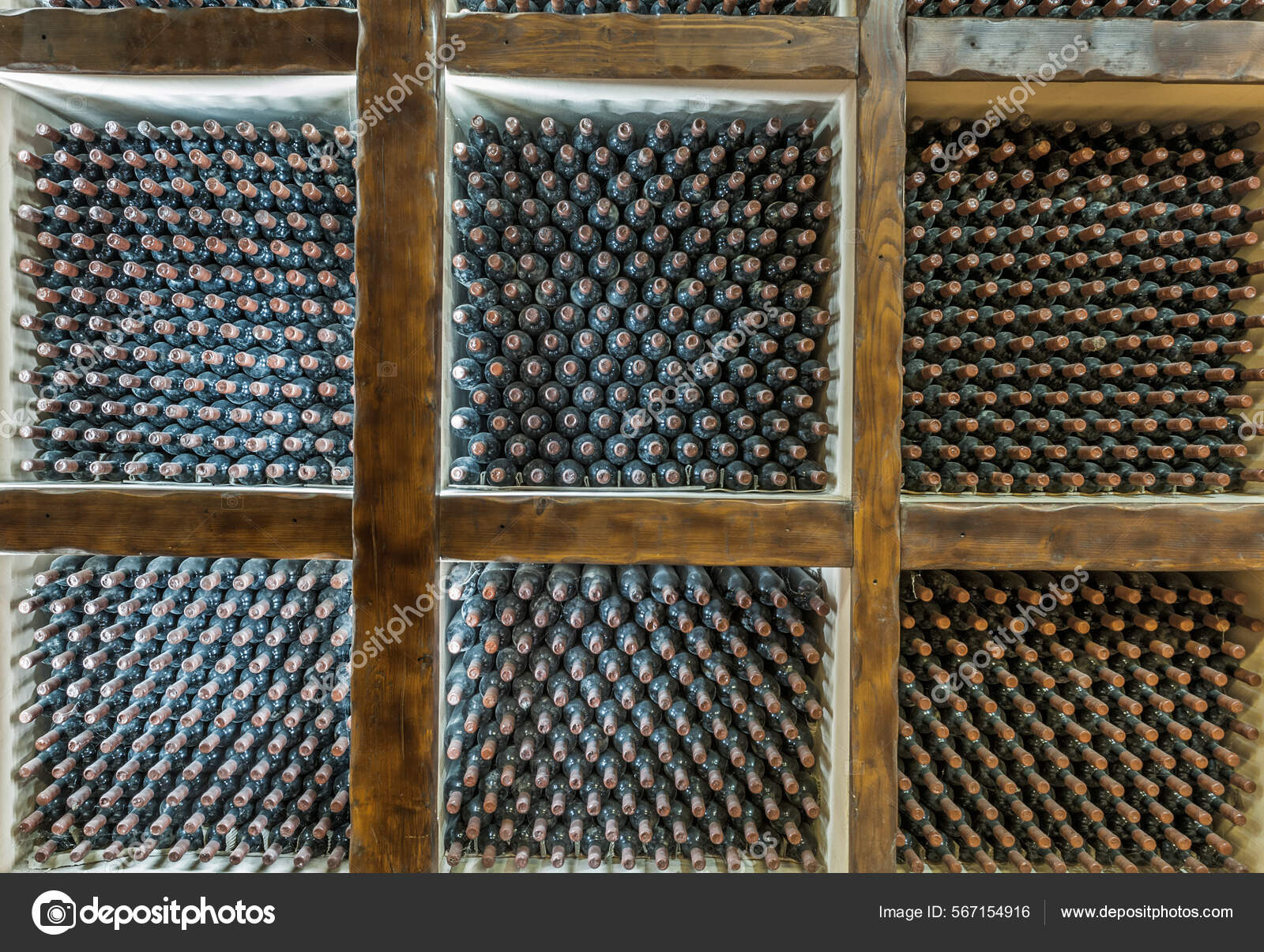 Old Bottles Wine Maturing Wine Cellar Vault — Stock Photo © fyletto ...