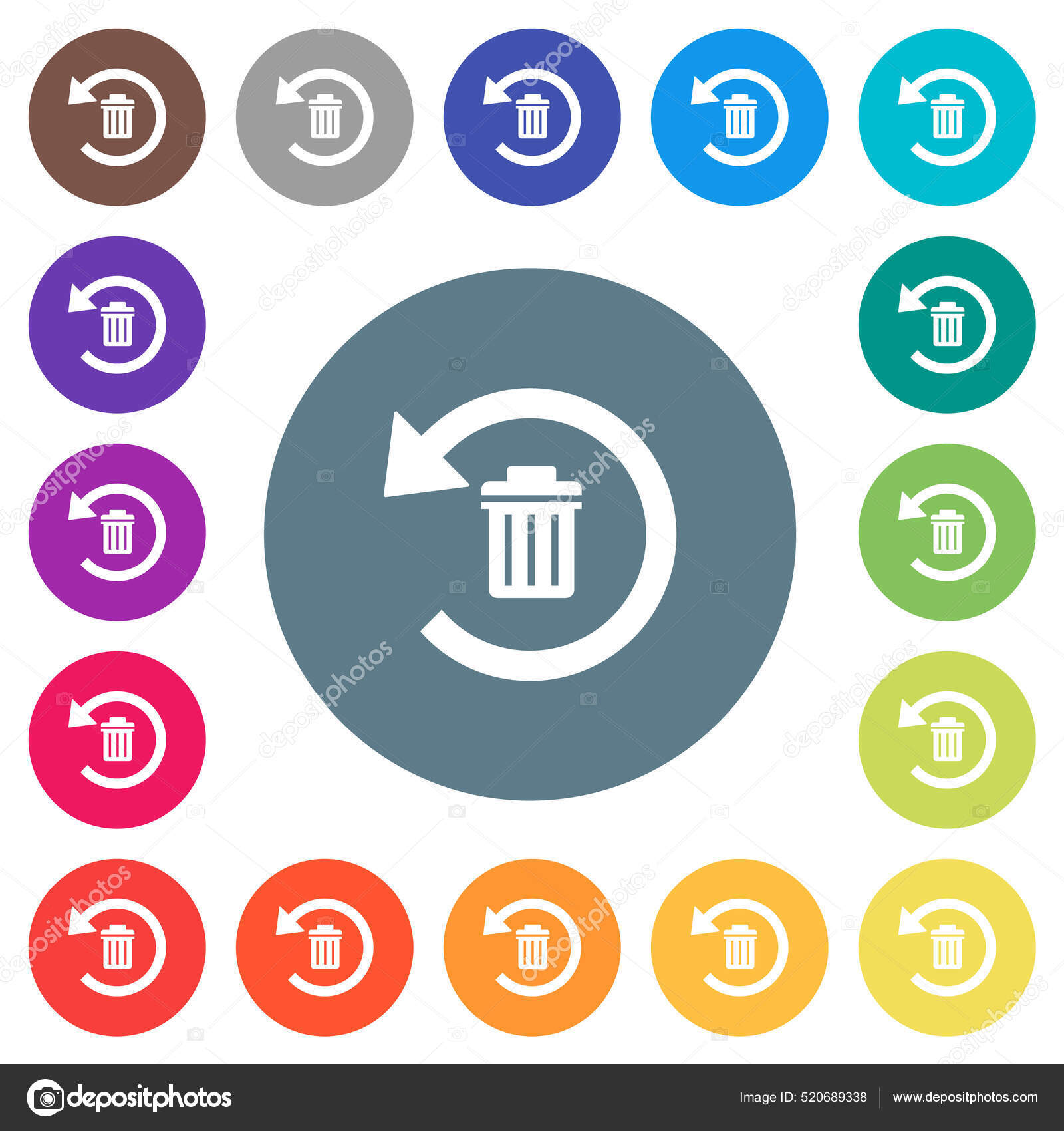 Undelete Flat White Icons Color Backgrounds Background Color Variations ...