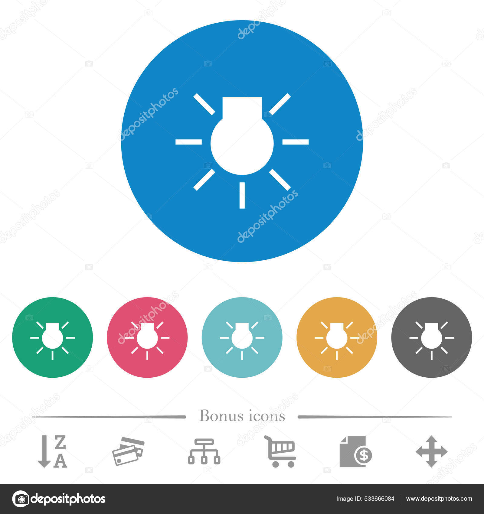 Car Parking Lights Indicator Flat White Icons Color Backgrounds Bonus ...