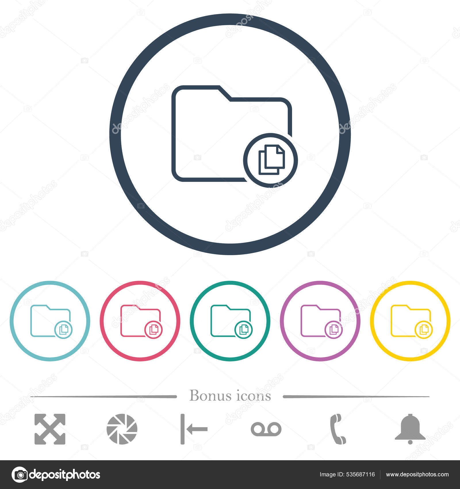 Copy Directory Flat Color Icons Outlines Bonus Icons Included Stock ...