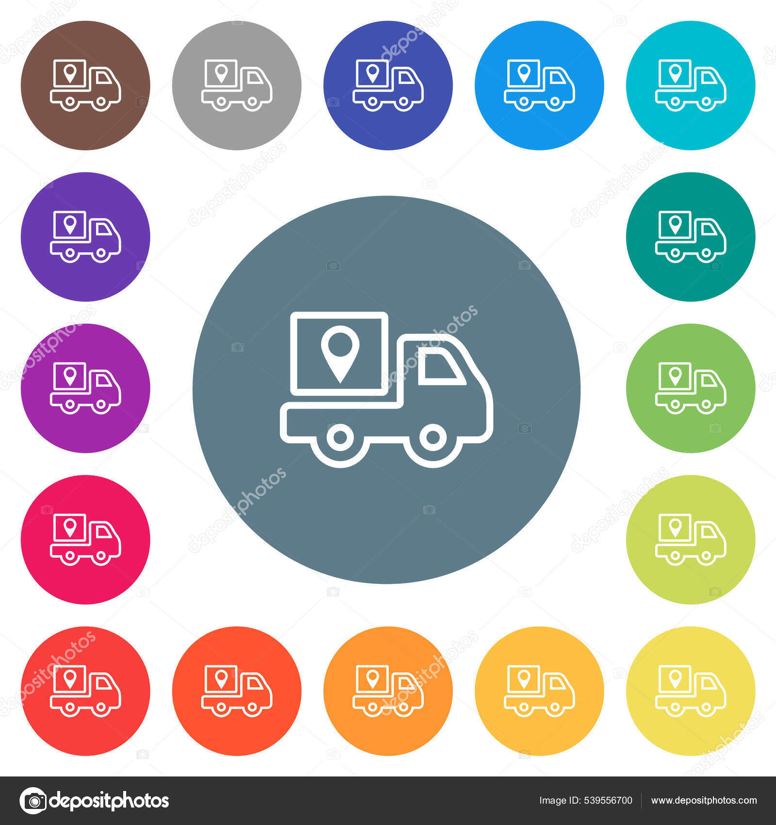 Package Delivery Tracking Outline Flat White Icons Color Backgrounds ...