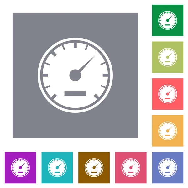 Speedometer Solid Flat White Icons Color Backgrounds Stock Vector by ...