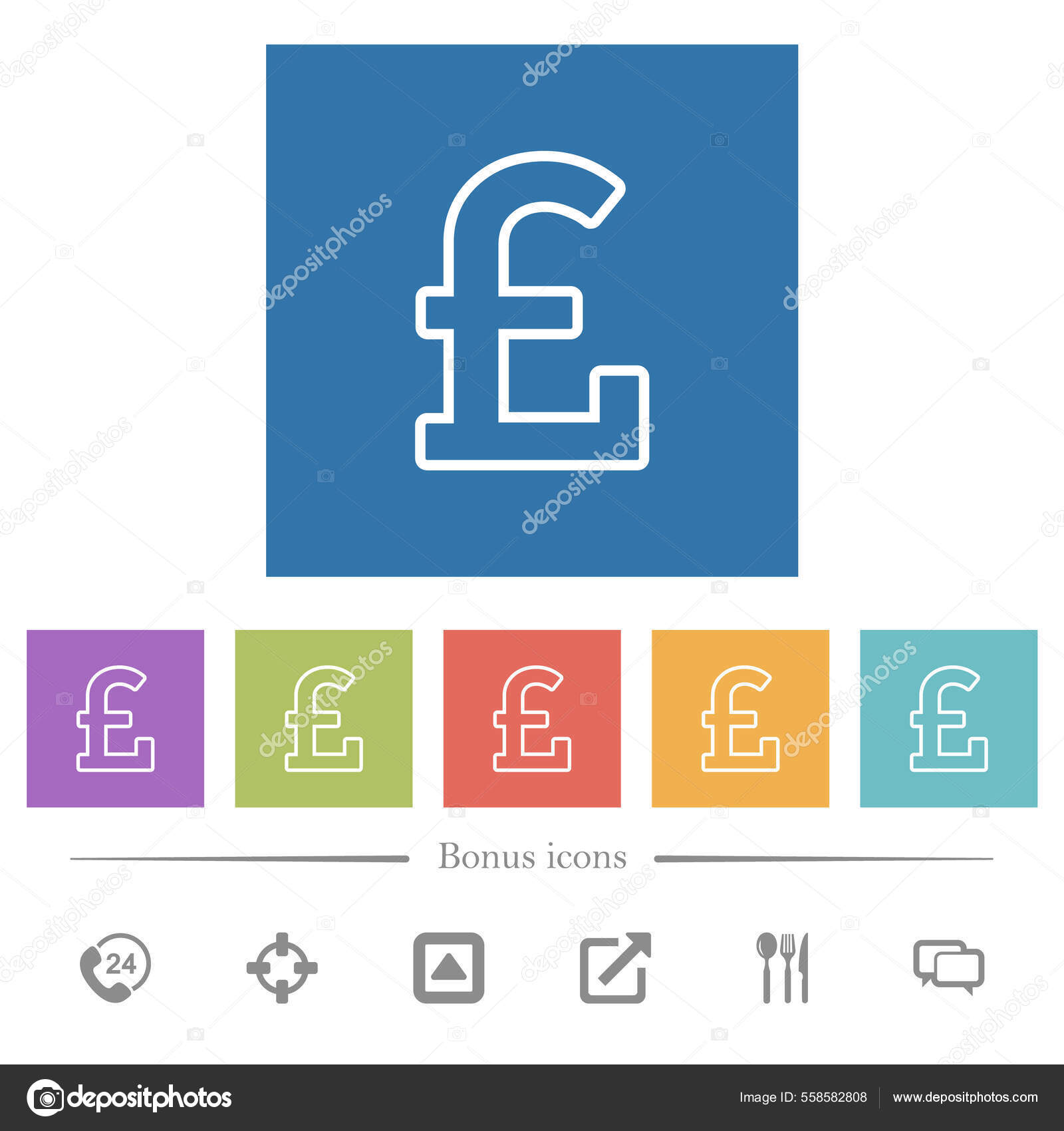 Pound Sign Outline Flat White Icons Square Backgrounds Bonus Icons ...