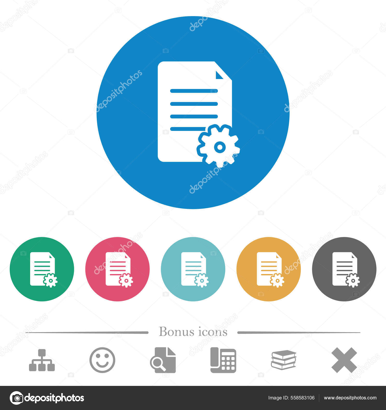 Document Setup Solid Flat White Icons Color Backgrounds Bonus Icons ...