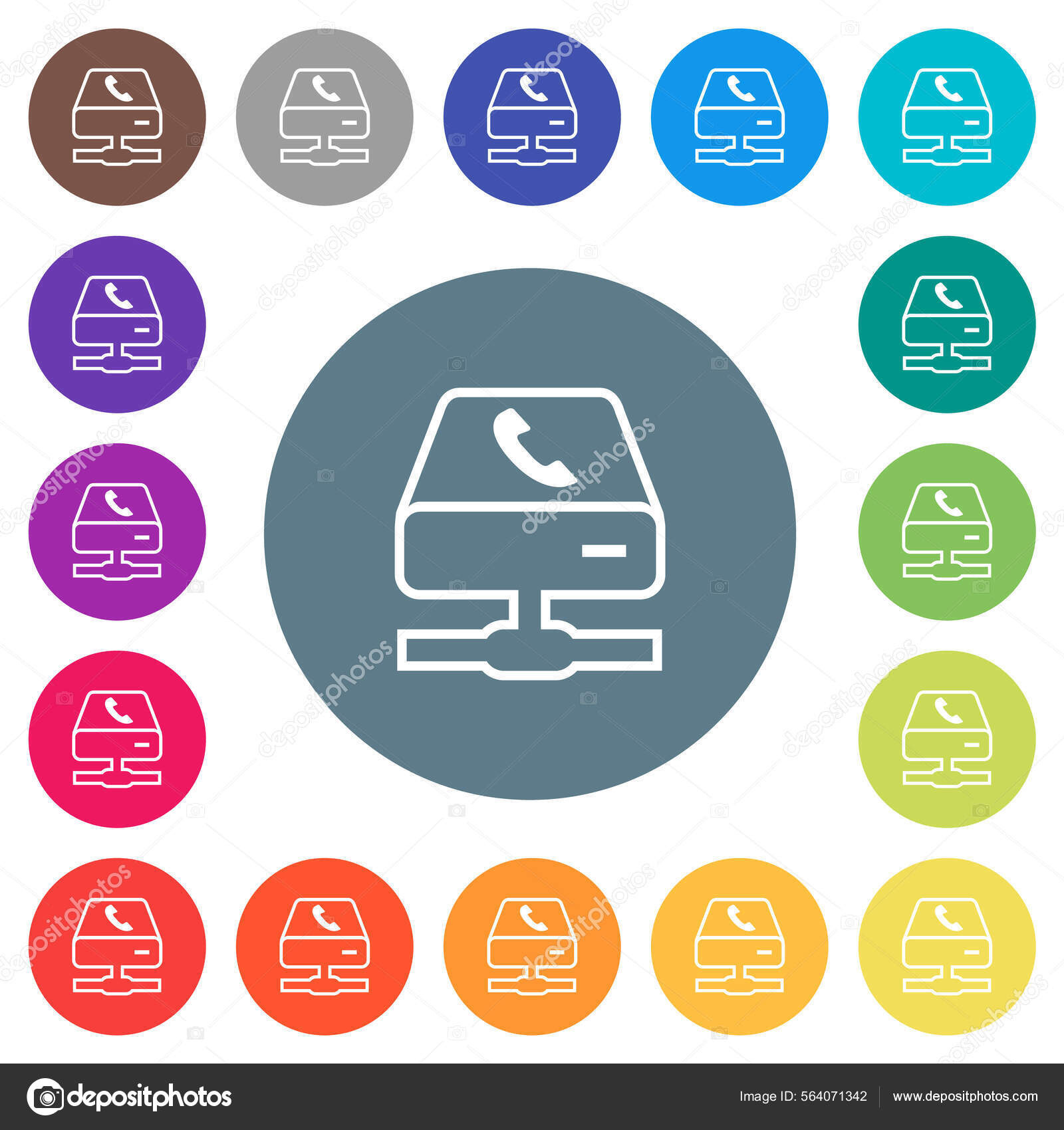 Voip Services Outline Flat White Icons Color Backgrounds Background ...