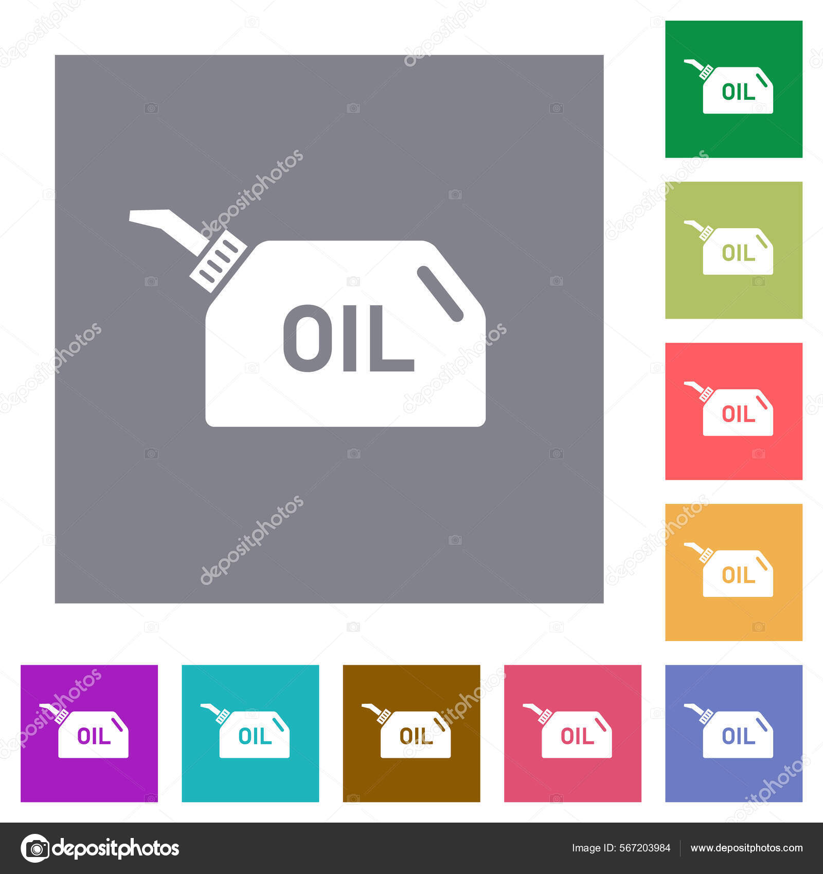 Oiler Flat Icons Simple Color Square Backgrounds Stock Vector Image by ©renegadehomie #567203984