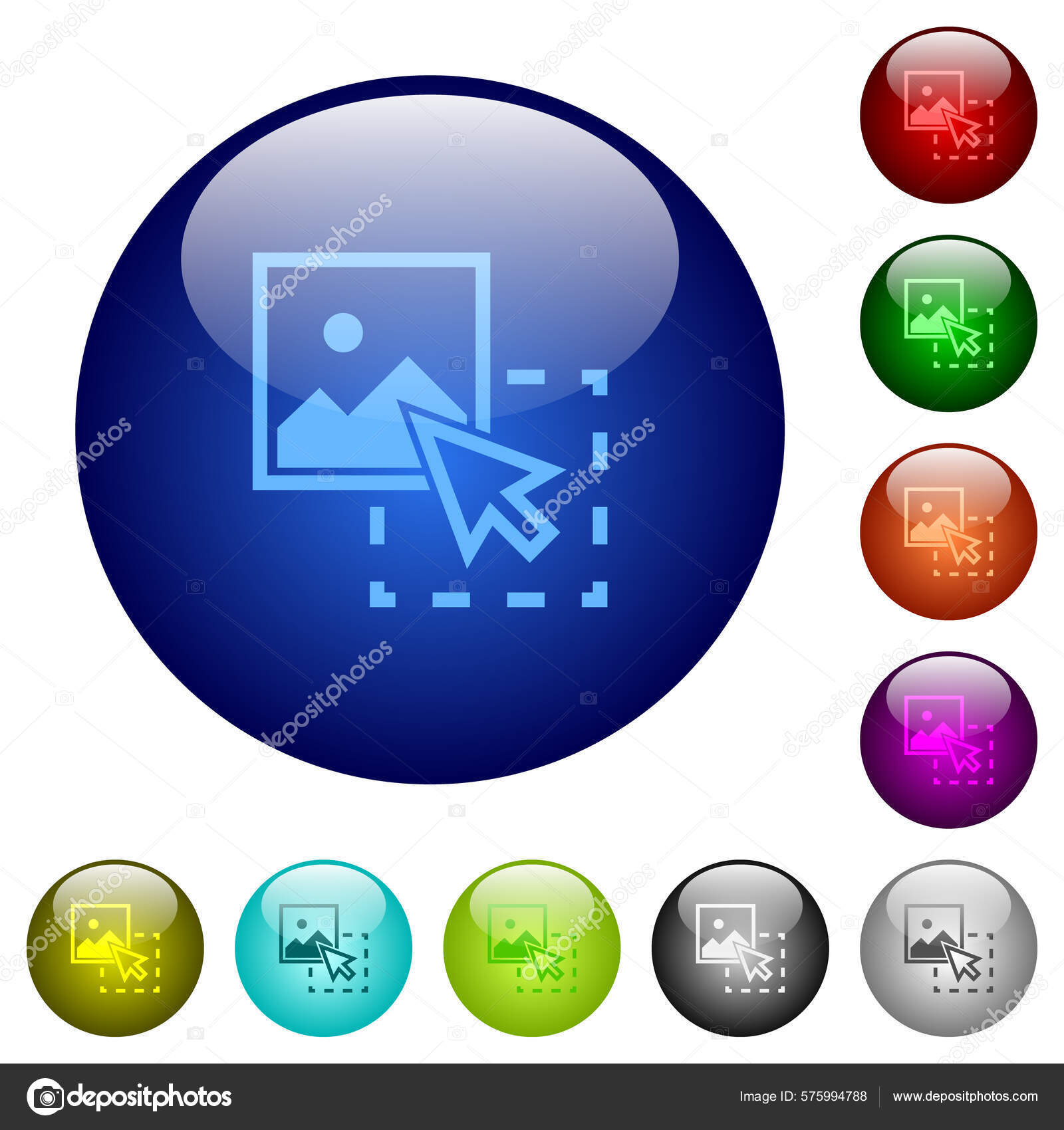 Drag Image Upload Icons Glass Buttons Multiple Colors Arranged Layer Stock Vector by ...