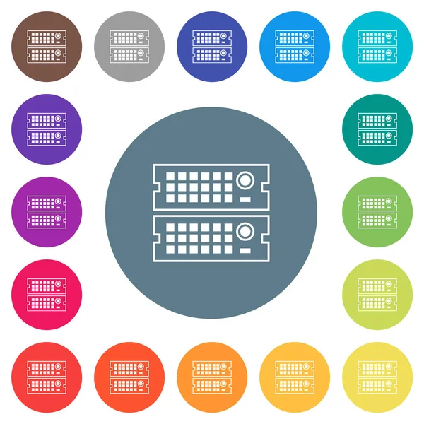 Movie Processing Flat White Icons Color Backgrounds Background Color ...
