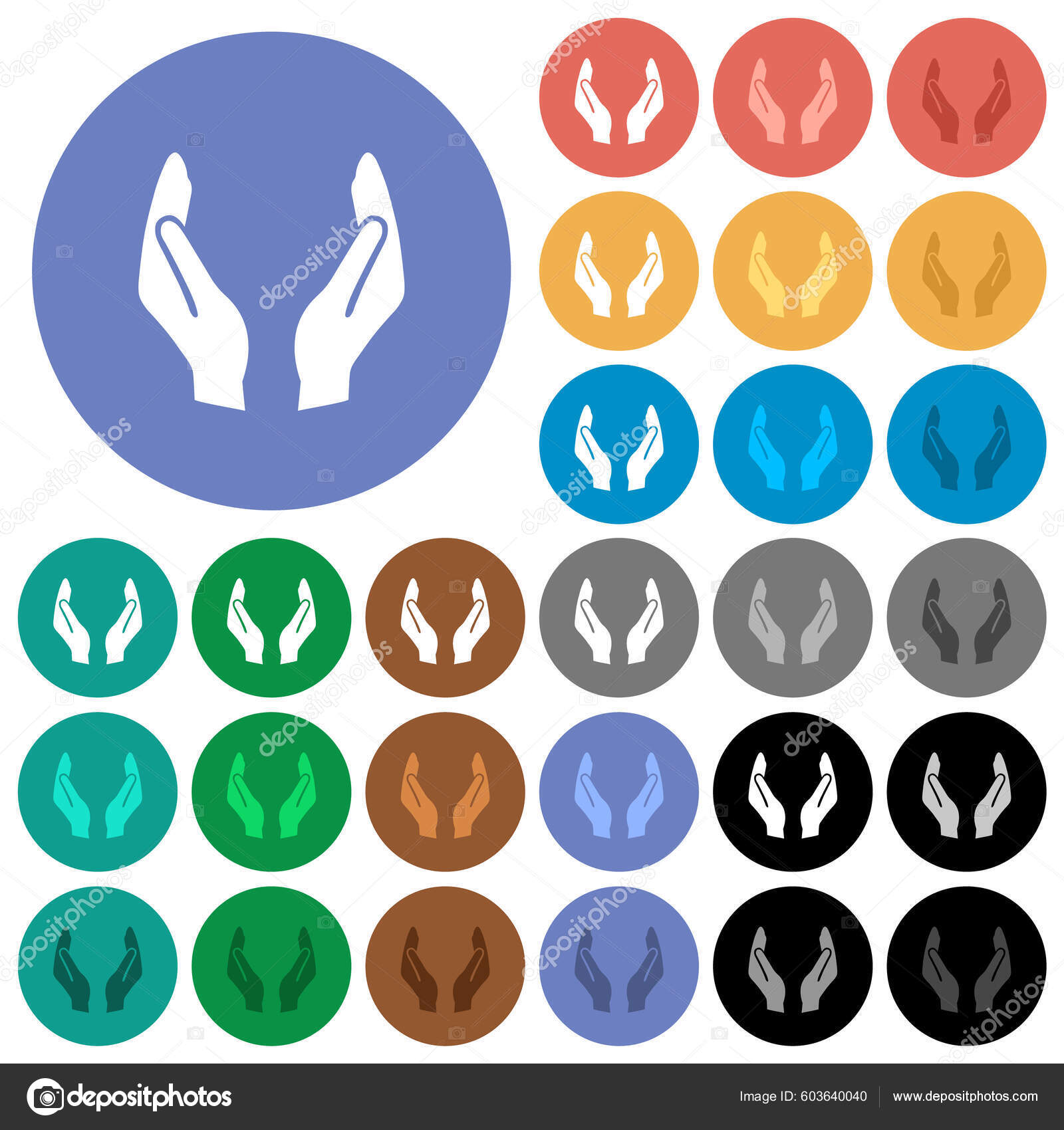 Empty Protecting Hands Solid Multi Colored Flat Icons Backgrounds ...