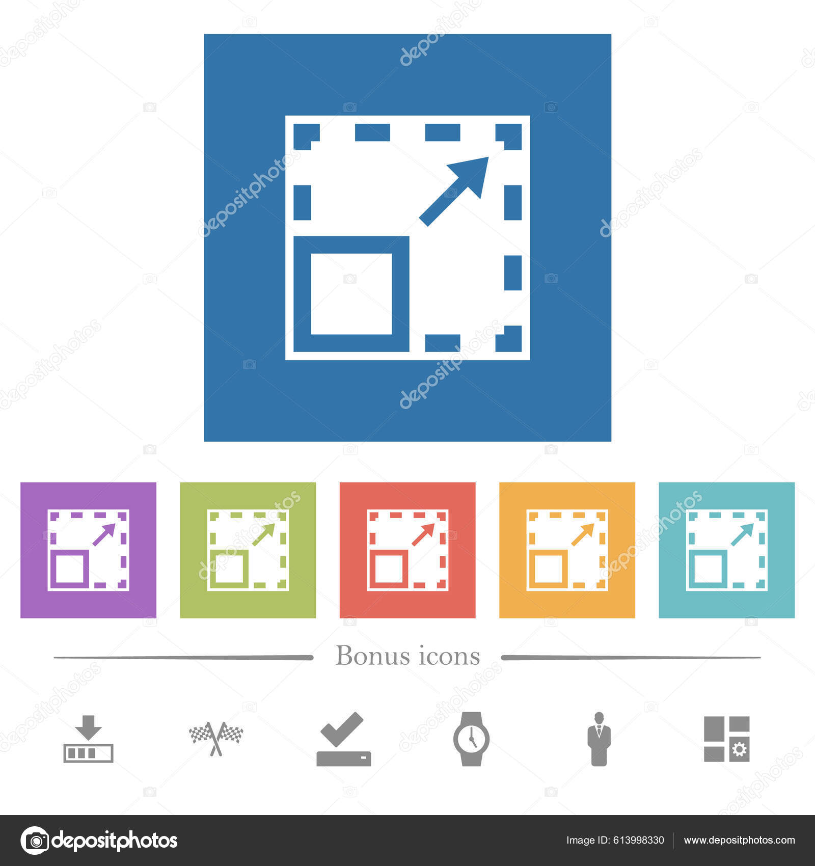 Maximize Element Solid Flat White Icons Square Backgrounds Bonus Icons ...
