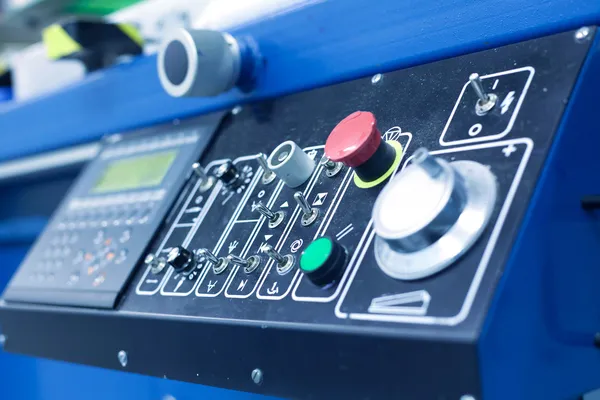 CNC Machine control panel input program and success — Stock Photo ...
