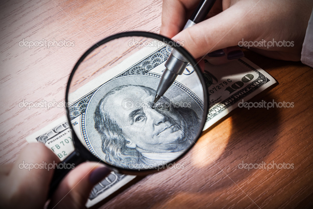 Forgery or restoration of banknotes, close-up Stock Photo by ...