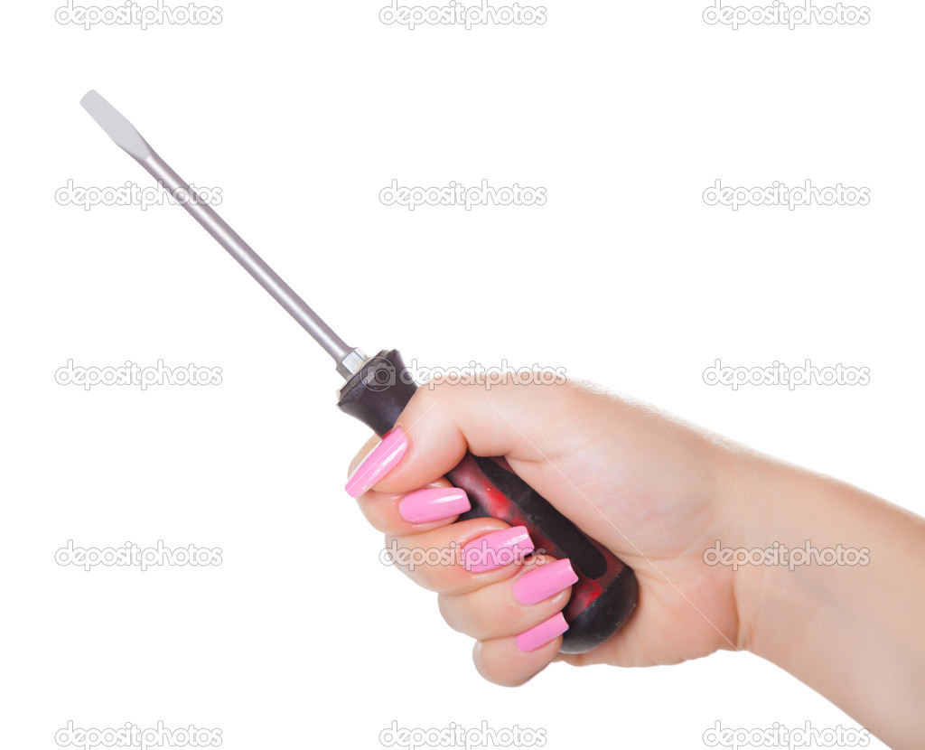 Slotted screwdriver in hand — Stock Photo © JamaL1977a #46997107