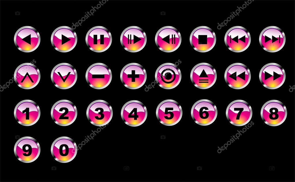 Multimedia Icon set buttons Stock Vector Image by ©DavidArts #23033284