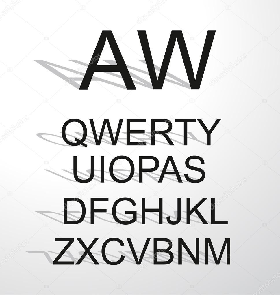 Classic alphabet with modern shadow effect Stock Vector Image by ...