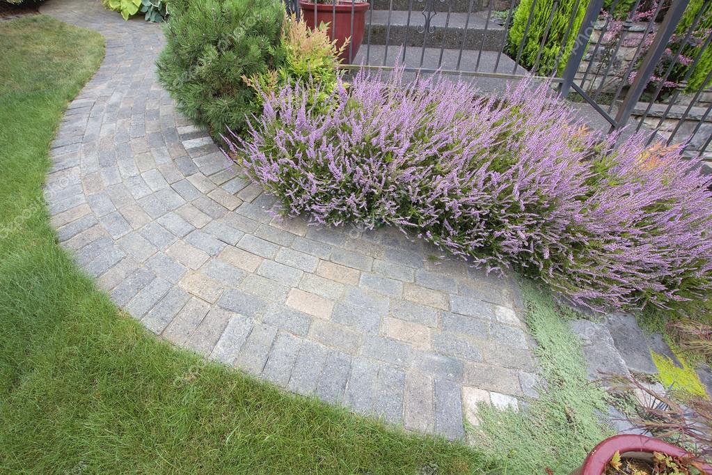 Front Yard Garden Curve Paver Path Top View — Stock Photo © jpldesigns ...