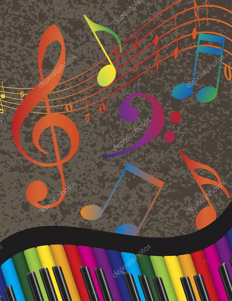 Rainbow Music Notes Border