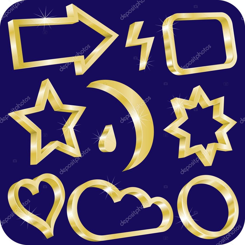 Golden design element set (vector, CMYK) Stock Vector Image by ©ippon ...