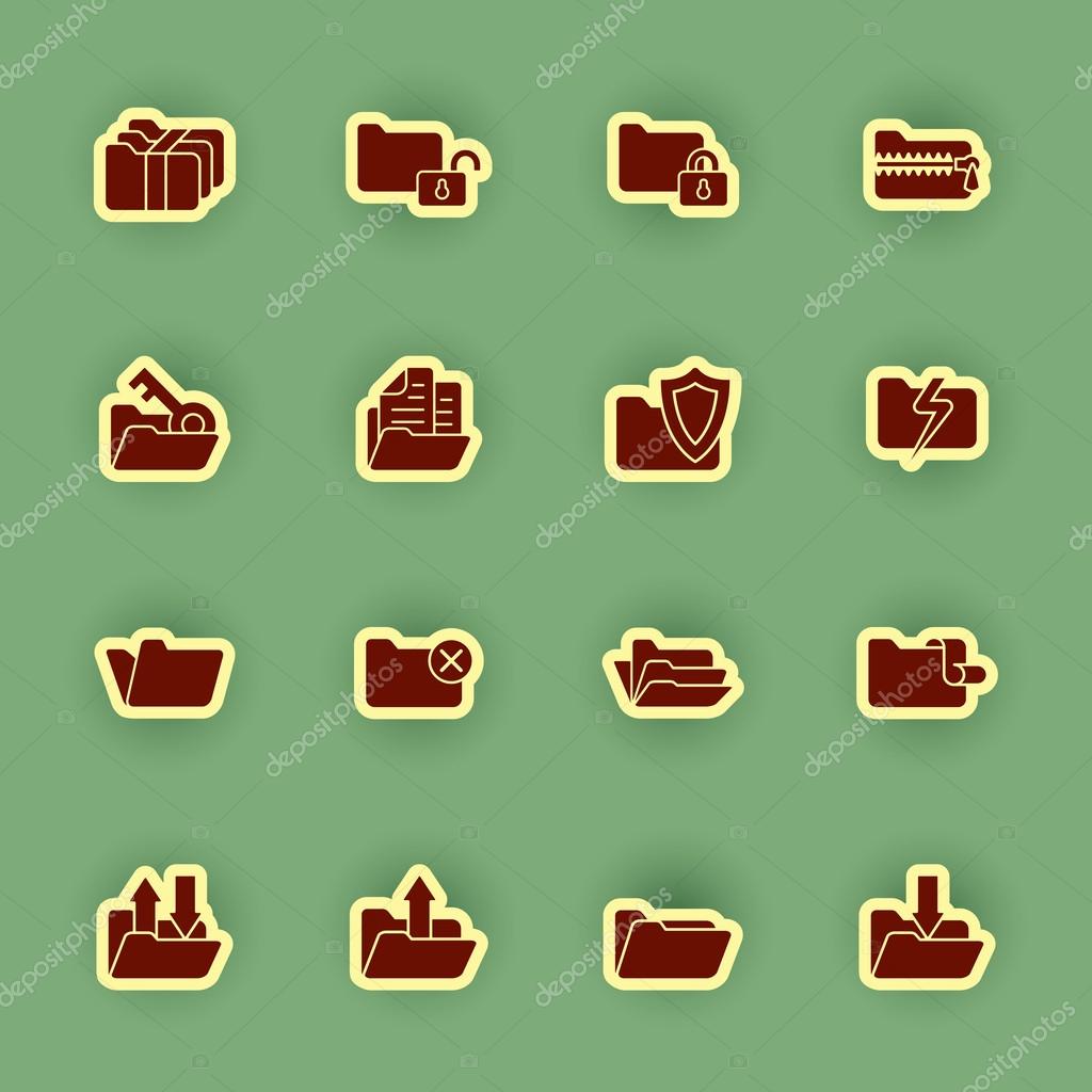 Vector folder icon set Stock Vector Image by ©ippon #35750507