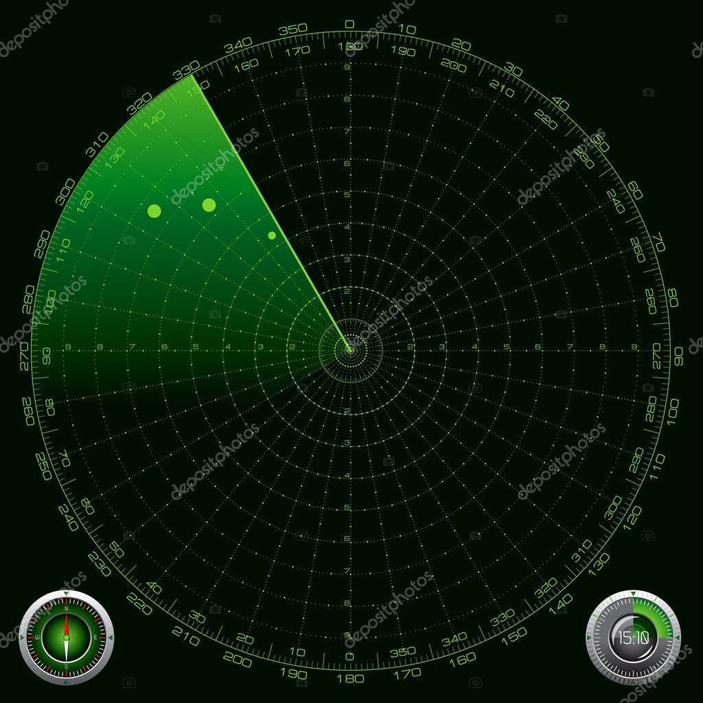 Detailed Illustration of a Radar Screen Stock Vector by ©kaludov 14435347