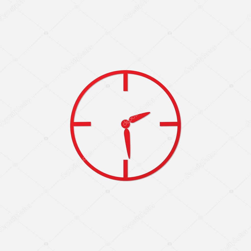Icono de reloj rojo vector — Vector de stock #34465561