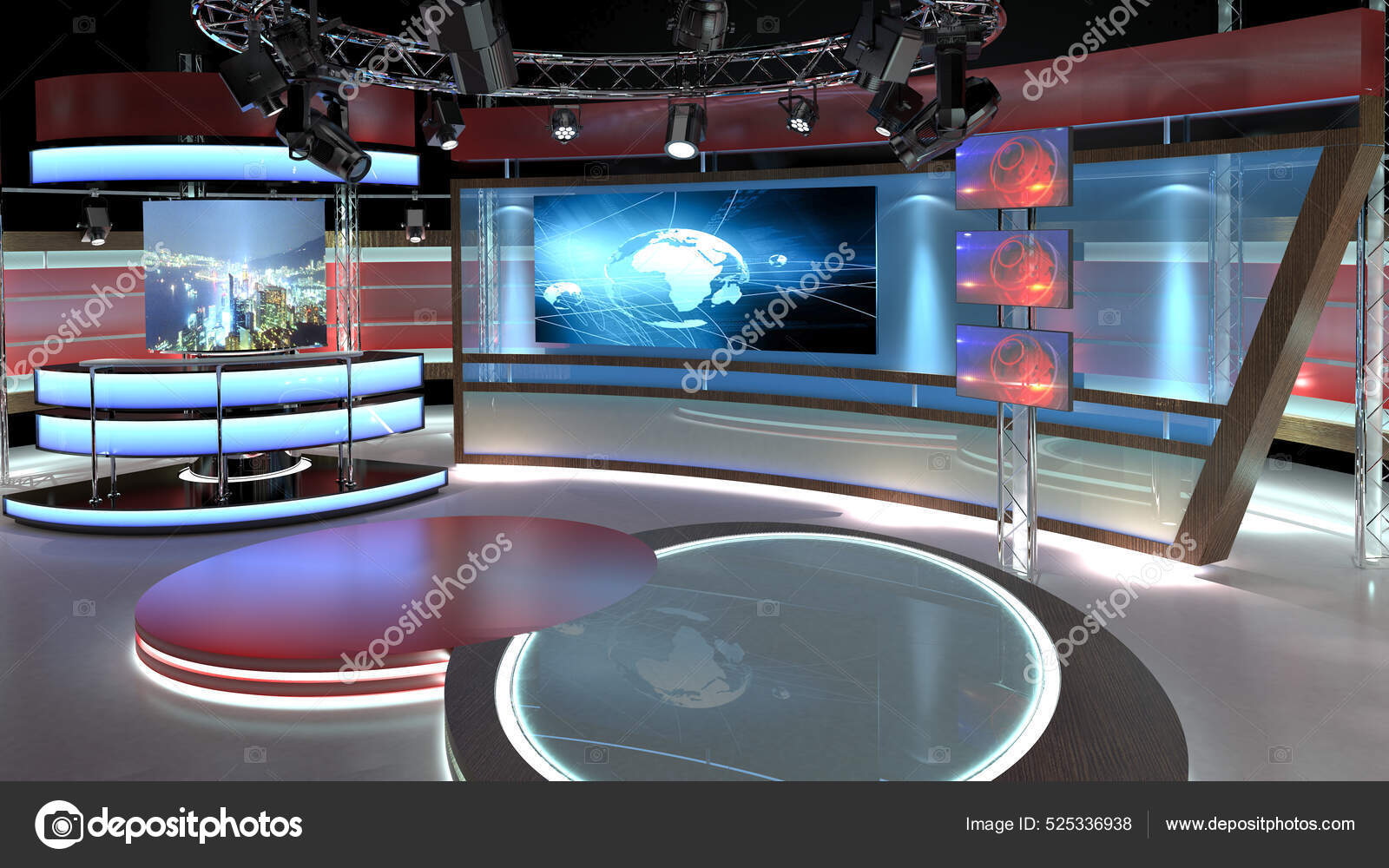 Virtual Studio Set Grön Skärm Bakgrund Rendering Virtual Set Studio ...