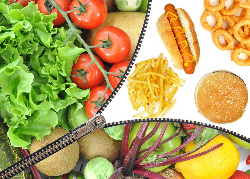 Healthy or unhealthy food choice — Stock Photo © nupix #31516423