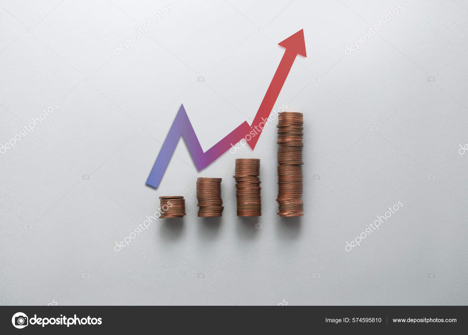 Rising Energy Bills Chart Concept Arrow Moving Blue Red — Stock Photo ...