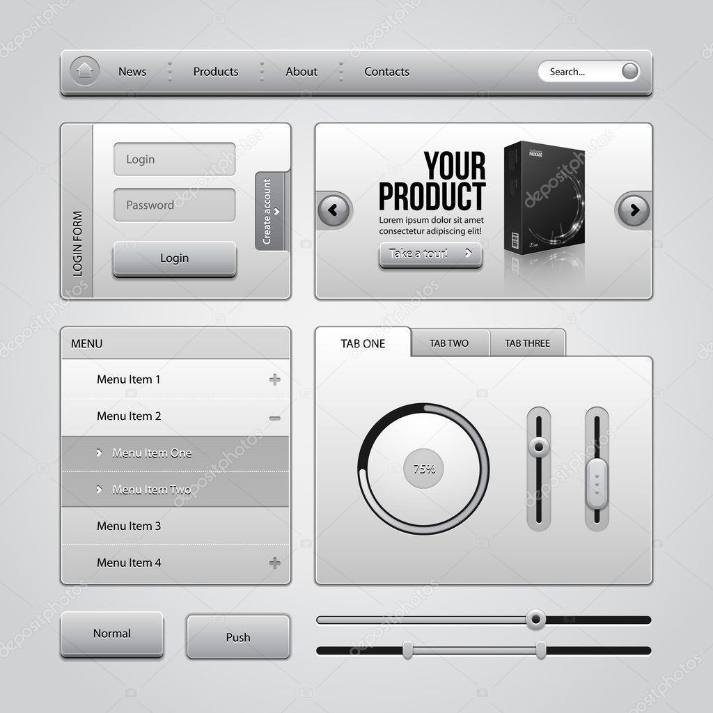 Light Gray UI Controls Web Elements 4: Buttons, Login Form ... Light Gray UI Controls Web Elements 4: Buttons, Login Form ...