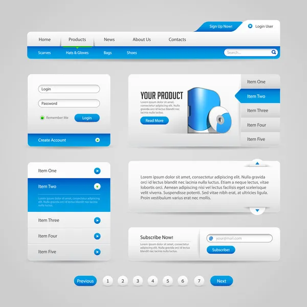 Big Set Website Element Forms Login Bars Labels Stickers Text Stock ...