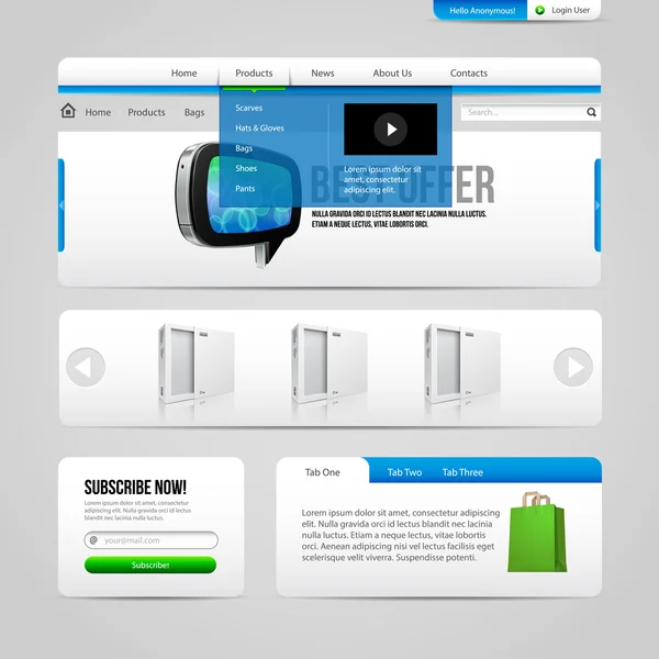 Light Gray Ui Controls Web Elements 2 Buttons Comments Sliders Message Box Preloader