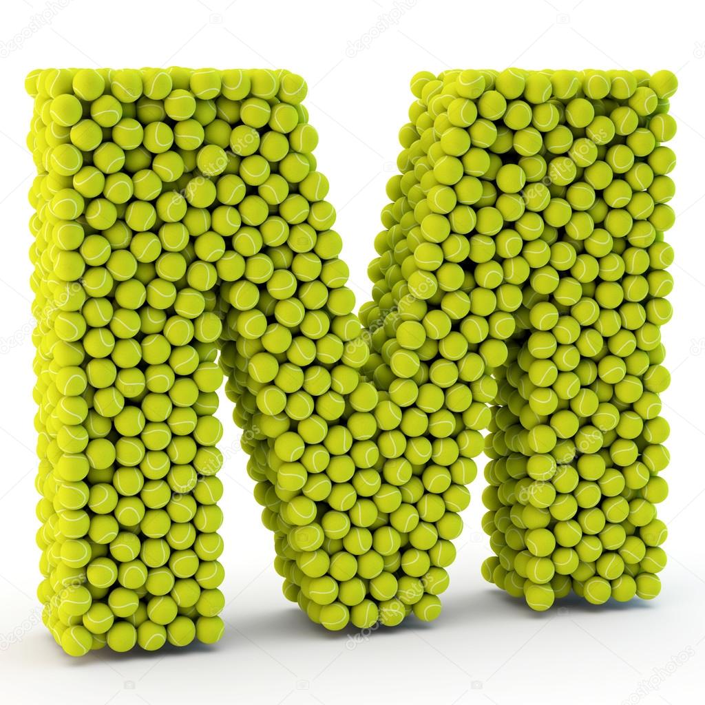 3D letter M made from tennis balls — Stock Photo © Pedjami #48995631