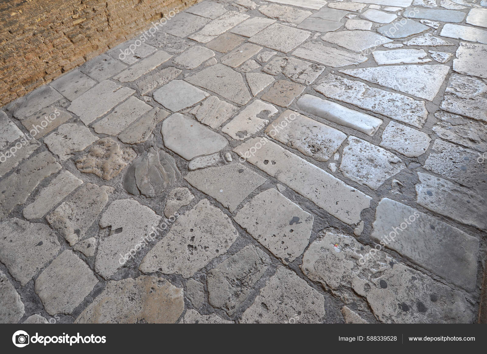 Ancient Roman Street Floor Made Irregular Stones Called Opus Incertum ...