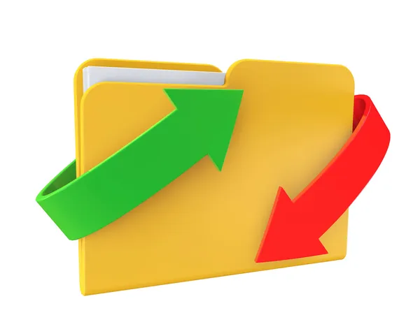 Fecha de descarga Concepto. Carpeta con flechas 2023