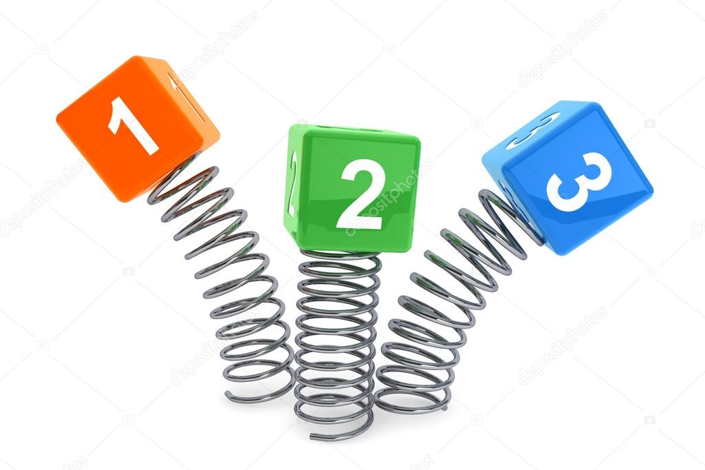 123 cubes jumping with spring Stock Photo by ©doomu 23007944