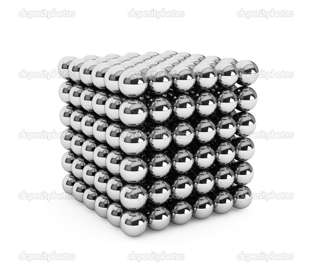 Cube assembled from little balls Stock Photo by ©doomu 29104033