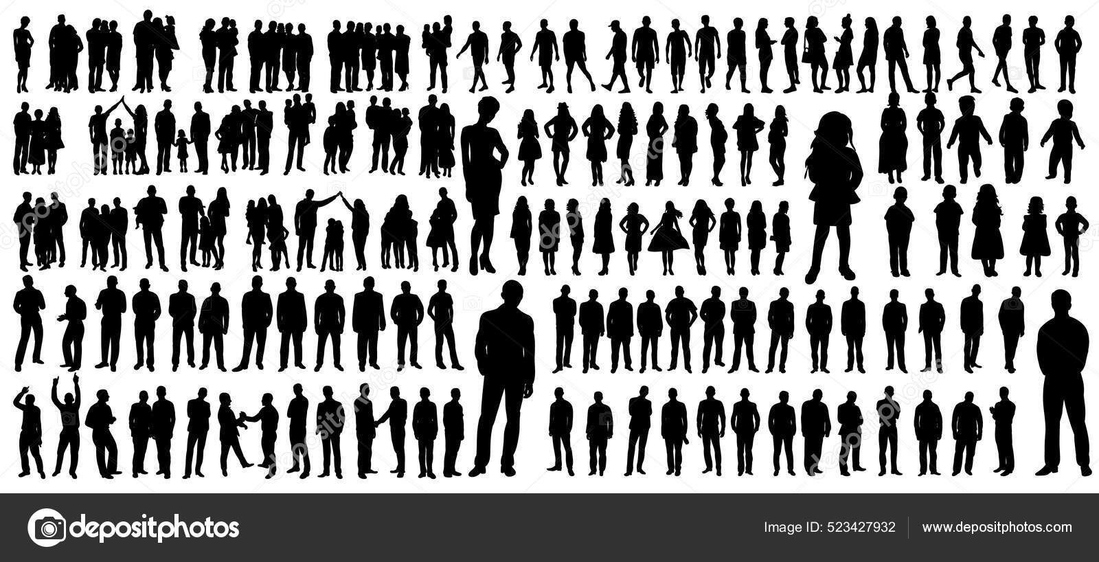 Set People Black Silhouette Isolated Vector Stock Vector by ©zolotons ...