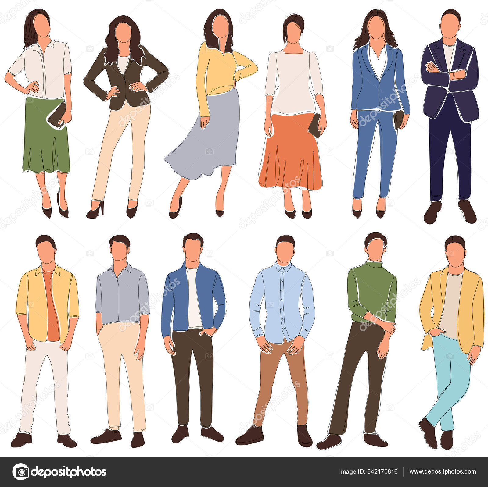 Menschen Skizze Auf Weißem Hintergrund Vektor Stock-Vektorgrafik von ...