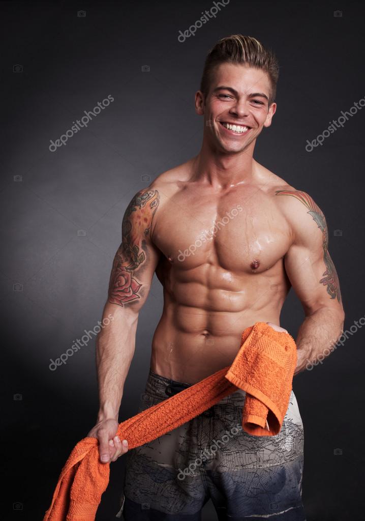 Muscular male model Stock Photo by ©ferrerivideo 46079049