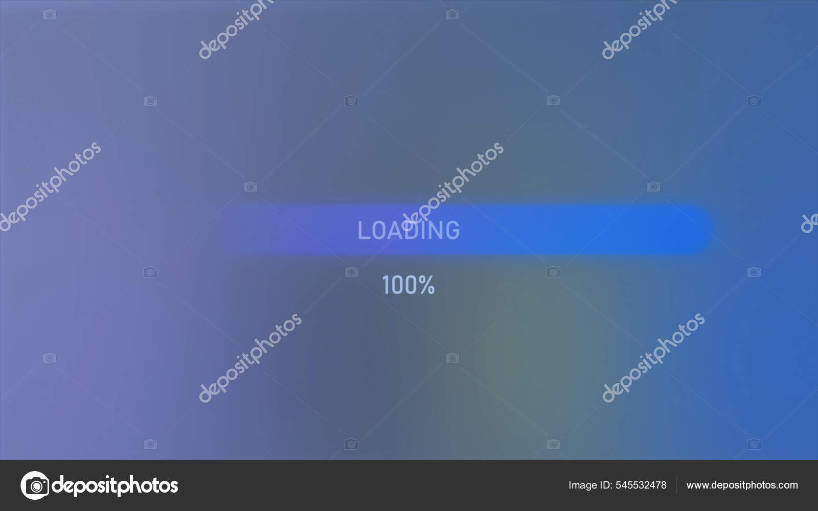 Background with colored loading line with percentages. Motion. Loading ...