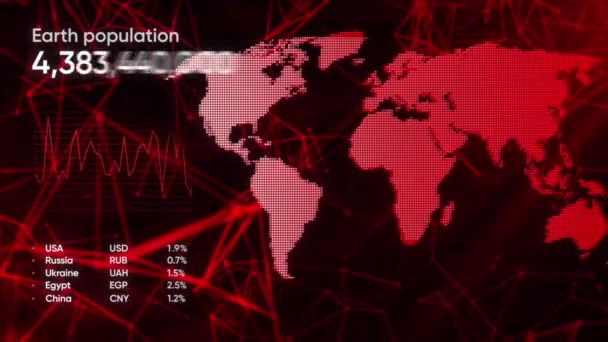 Human Overpopulation Growth Spread World Map Motion Increasing Number ...