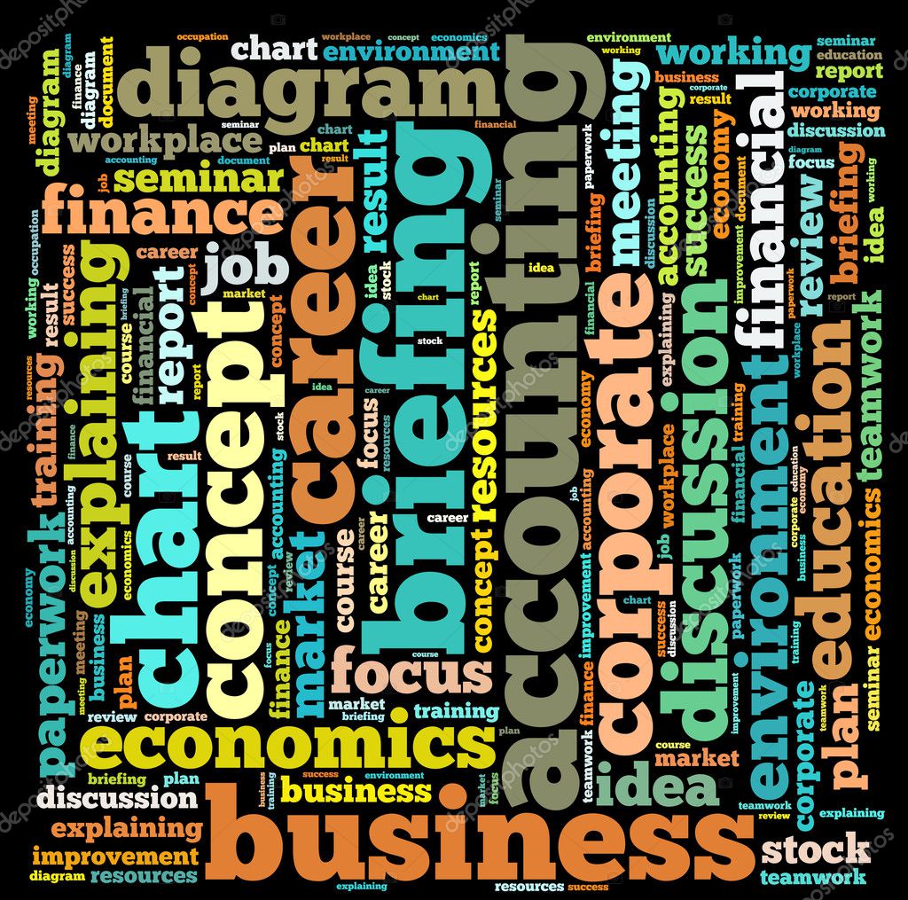 Info-text graphics and arrangement concept (word cloud) — Stock Photo ...