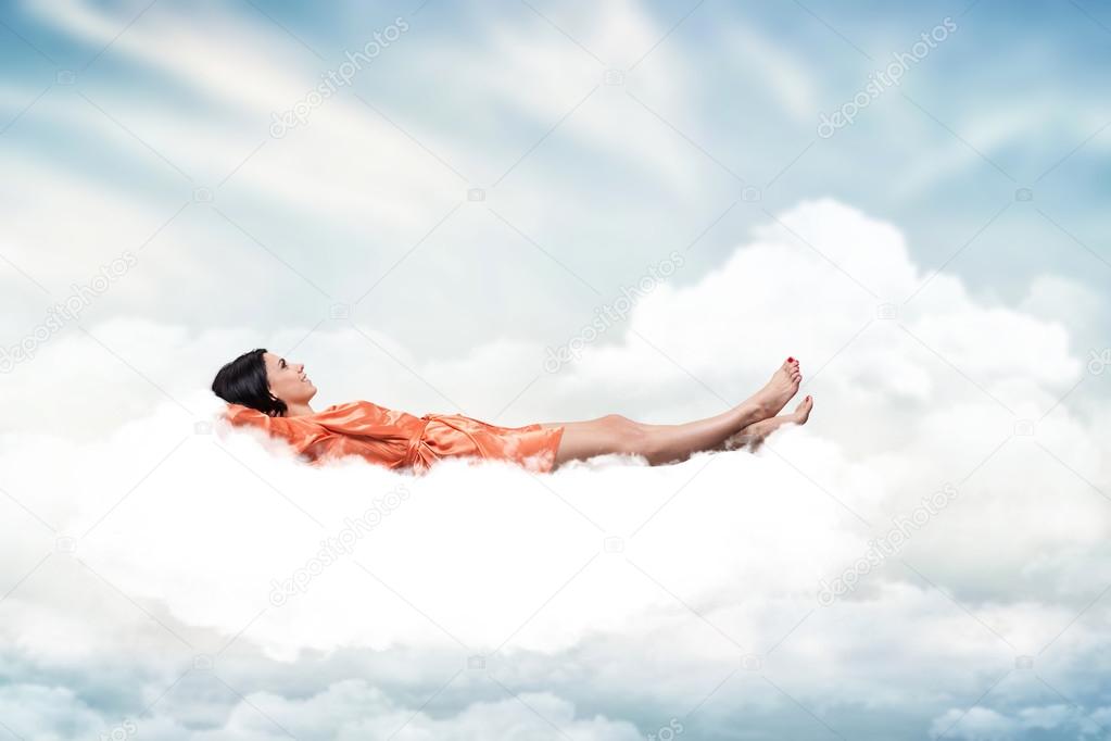 Girl on a cloud — Stock Photo © Foto_vika #22523631