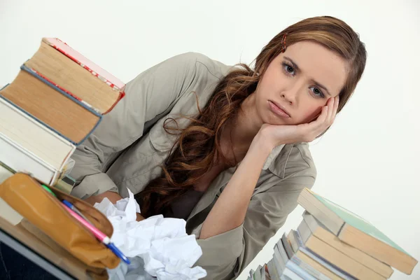 Girl Overwhelmed with School Work Stock Photo by ©littleny 13406380