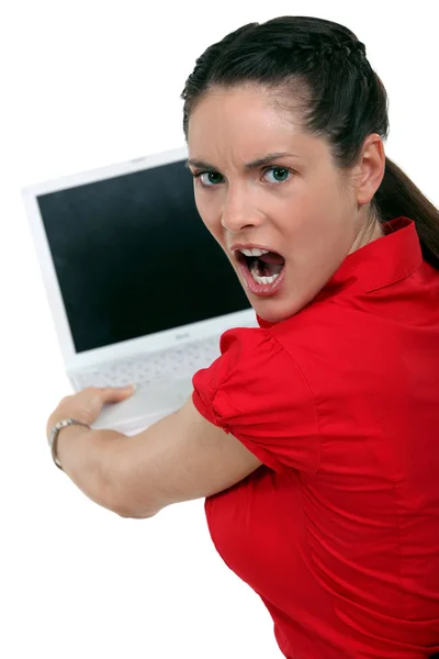 Woman angry laptop Stock Photos, Royalty Free Woman angry laptop Images ...