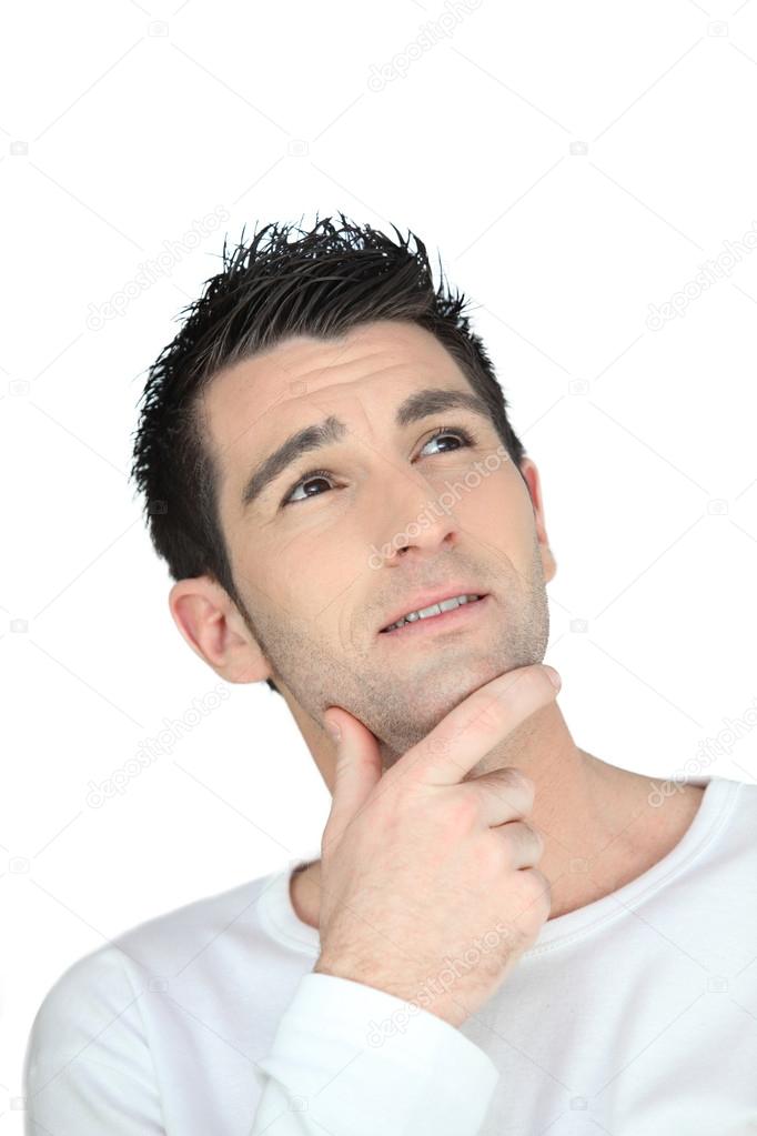 Doubtful man on white background Stock Photo by ©photography33 16828619