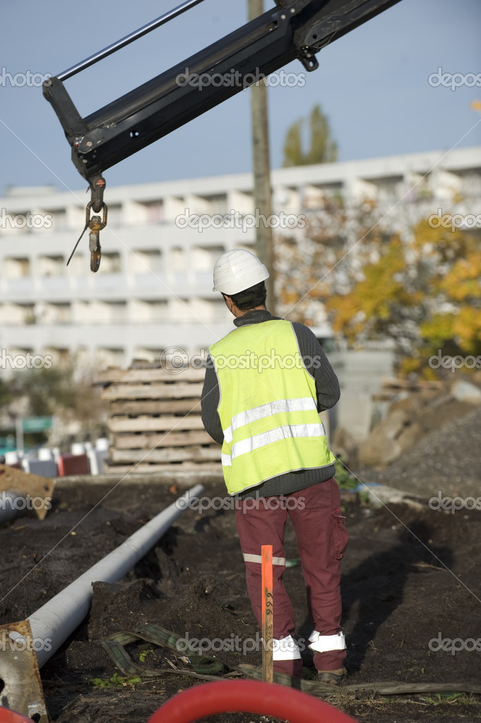 Construction worker stood by hook Stock Photo by ©photography33 18481303