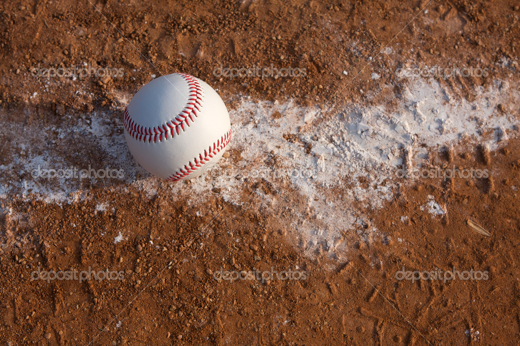 Baseball on the Chalk Line — Stock Photo © 33ft #12627647